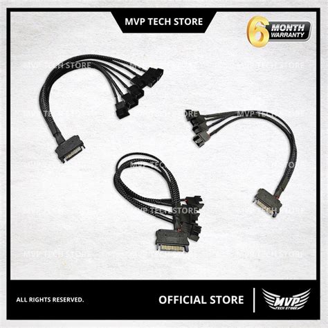 Sata To Pwm Splitter Cable Adapter Compatible With 3 Pin And 4 Pin Pwm Pc Cooling Fan Connector