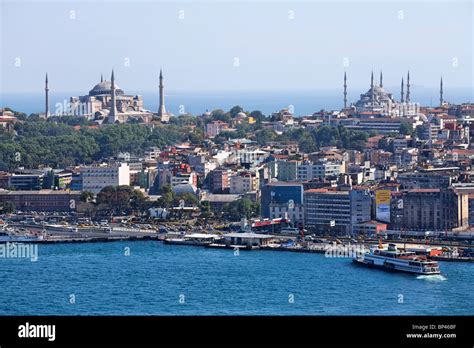 Turkey Istanbul View Across The Bosphorus To The Hagia Sophia