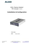Paging Adapter 8301 Installation And Configuration Manualzz