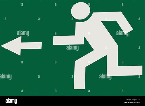 Sign Signal Exit Emergency Exit Pictogram Symbol Pictograph Trade Symbol Arrow Stock Photo Alamy