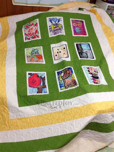 Sandis Drawing Quilt Quilted Joy Quilt Portrait Fabric Art Book