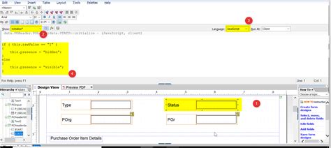 Java Script In Adobe Form To Hide Field Based On Condition
