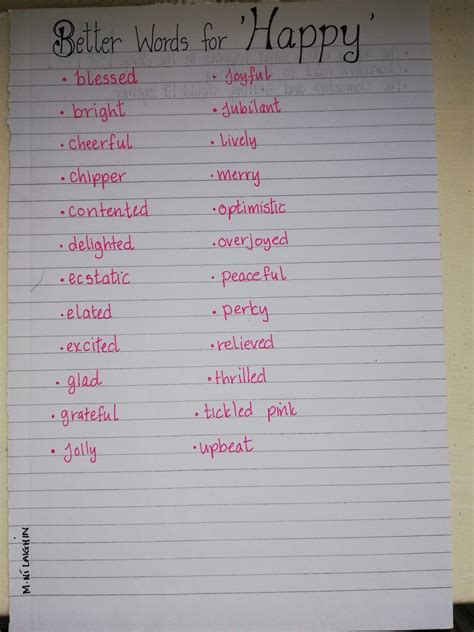 Better Words For Happy