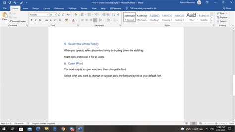 How To Create New Text Styles In A Microsoft Word Documents