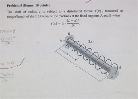 Solved The Shaft Of Radius C Is Subject To A Distributed