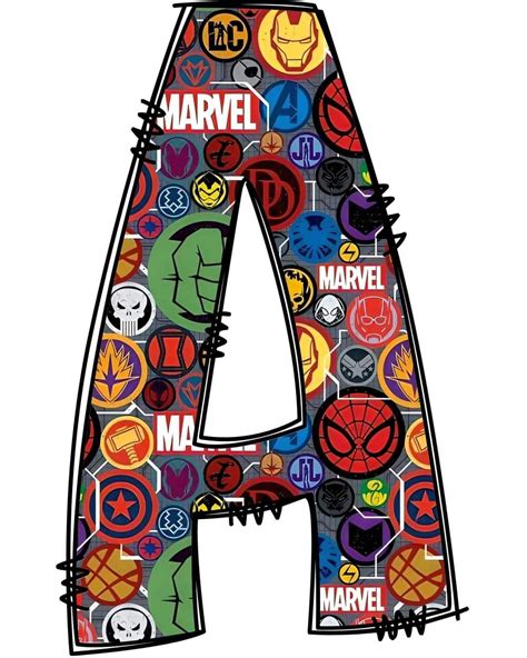 Avengers Alphabet Letter Avengers Typography Avengers Letter Marvel