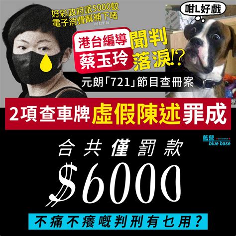 Bluebase 元朗721節目查冊案 港台編導蔡玉玲2項查車牌虛假陳述罪成合共僅罰款6000元