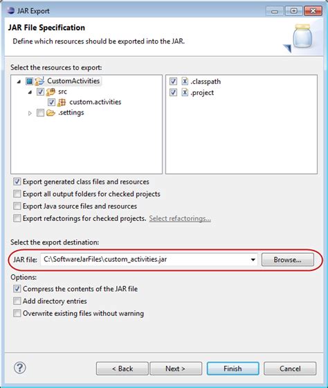 implementing a custom activity package
