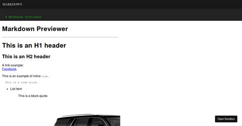 Markdown Preveiwer Codesandbox