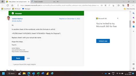 Microsoftexcel Msexcel Excel Ashish Mathur