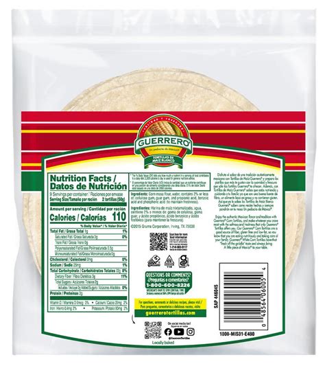 White Corn Tortillas Guerrero Tortillas