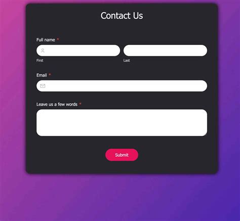 Contact Us Form Html Css Template Infoupdate Org