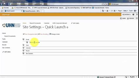 How To Modify The Quick Launch Sharepoint 2013 Youtube