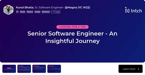 Kunal Bhatia Senior Software Engineer An Insightful Journey Intch