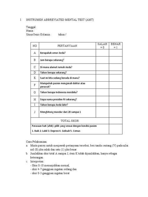 Instrumen Abbreviated Mental Test Amt Pdf