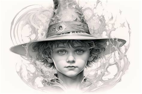 Premium Photo Wizard Boy Drawing