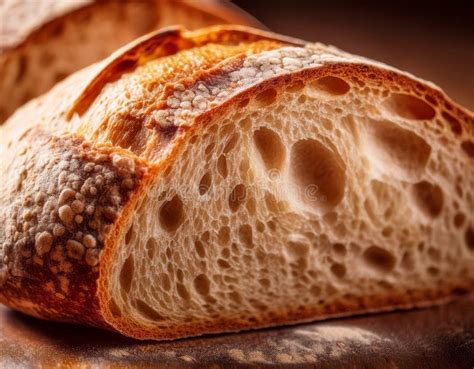 An Abstract Close Up Of A Sliced Sourdough Bread Revealing Intricate