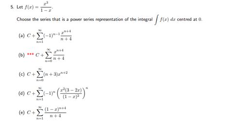 Solved 5 Let F R 1 R F X Dr Centred At 0 Choose The Chegg Com