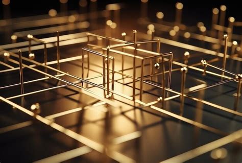 Abstract Network Grid With Glowing Nodes Concept Premium Ai Generated Image