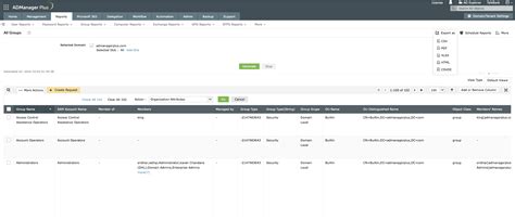 Export Active Directory Groups Manageengine Admanager Plus