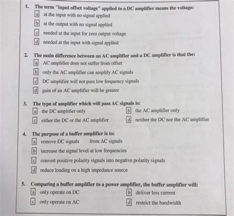 Solved The Term Input Offset Voltage Applied To A DC Chegg