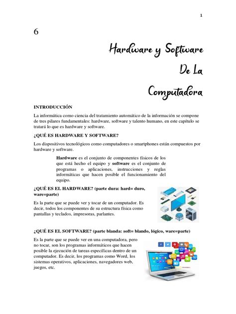 Tema 6 Hardware Y Software Pdf Hardware De La Computadora Microprocesador