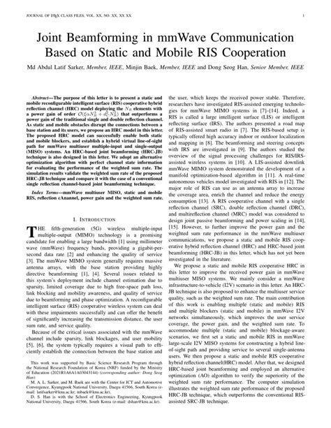 Pdf Joint Beamforming In Mmwave Communication Based On Static And Mobile Ris Cooperation