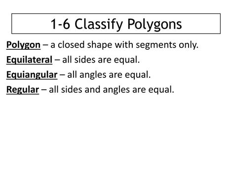 PPT Classify Polygons PowerPoint Presentation Free Download ID