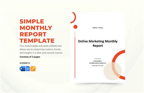 Editable Monthly Report Templates In Word To Download