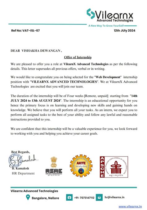 Vishakha Dewangan On Linkedin Webdevelopment Internship Careerjourney Vilearnx
