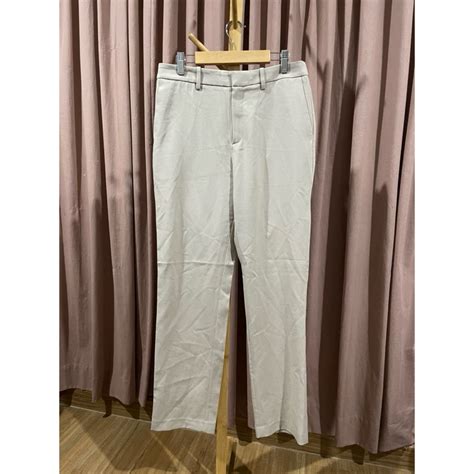 กางเกงทำงาน Uniqlo สีครีม ใหม่กริบ L Shopee Thailand