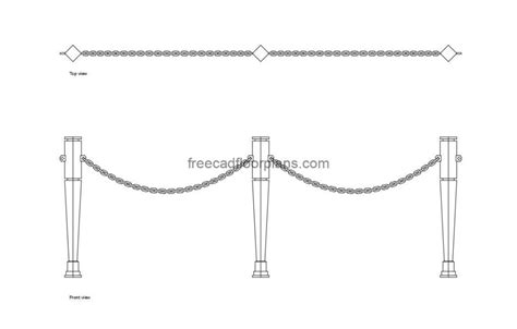 Hanging Chain Rail Free Cad Drawings