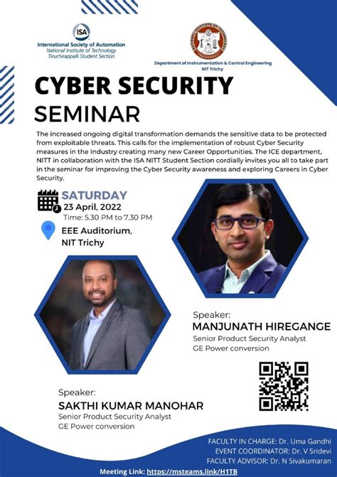 Sakthi Kumar Manohar On Linkedin Cybersecurity Seminar