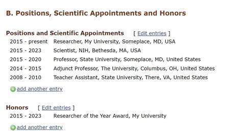 Nih Biographical Sketch