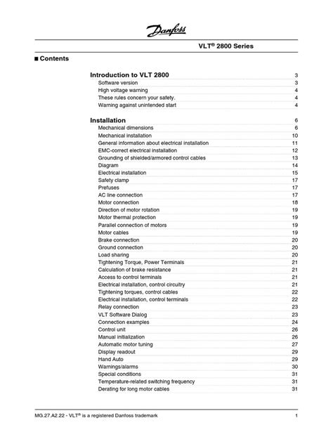 Danfoss Vlt 2800 Pdf Parameter Computer Programming Mains Electricity