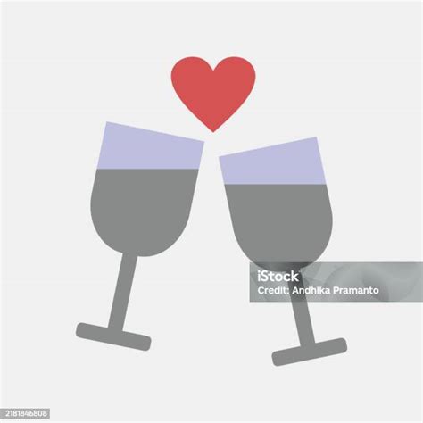 아이콘 로맨틱 데이트 발렌타인 데이 축하 요소 플랫 스타일의 아이콘입니다 인쇄 포스터 로고 파티 장식 인사말 카드 등에 적합합니다 2월에 대한 스톡 벡터 아트 및 기타