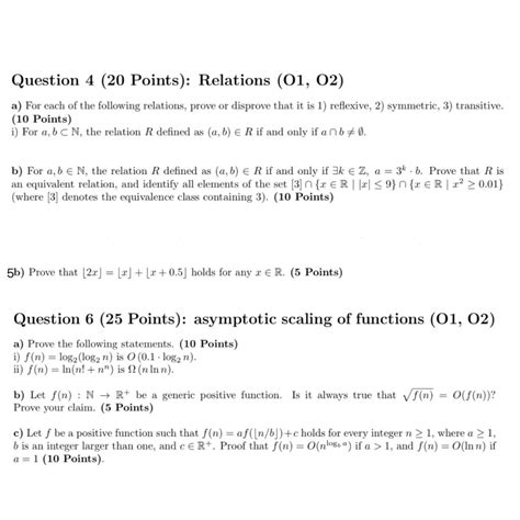 Solved A For Each Of The Following Relations Prove Or Chegg Com