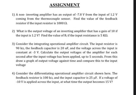 Solved Assignment 1 A Non Inverting Amplifier Has An Output