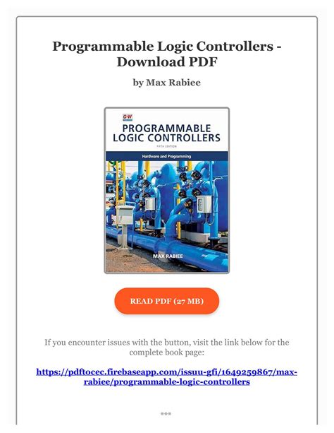 Free Pdf Programmable Logic Controllers By Max Rabiee By