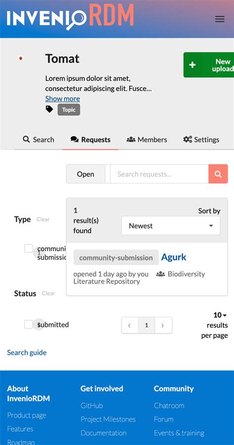 Community Requests Tab Contents Not Responsive Issue Inveniosoftware Invenio