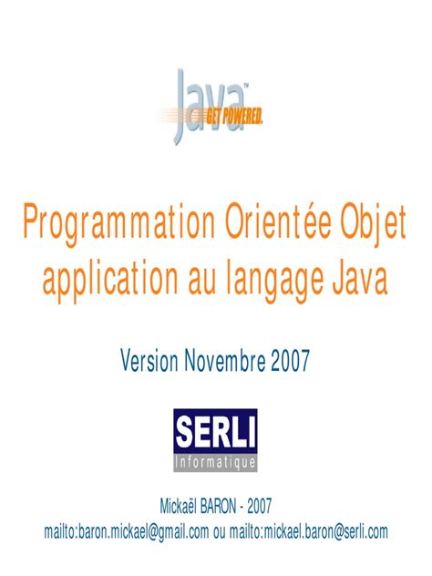 Java Pdf Classe Informatique Java Langage De Programmation
