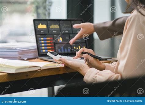 Businesswoman Advisor Team Are Analyzing Data Charts Graphs And A