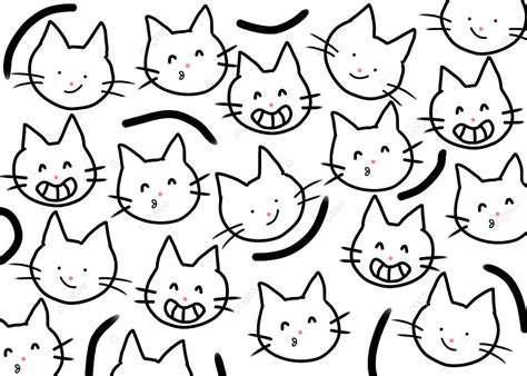 Cat Doodle Background Cat Doodle Wallpaper Background Image For Free