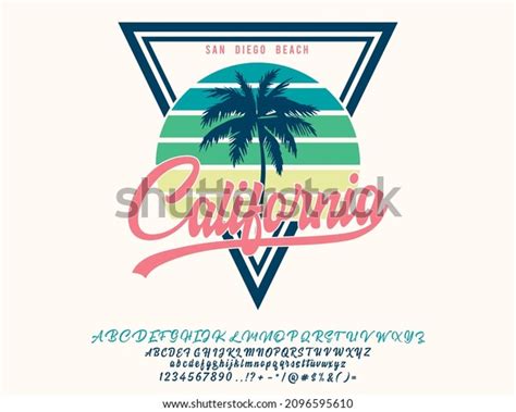 California Vintage Brush Script Handmade Font Stock Vector Royalty