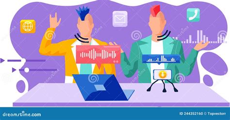 Voice Assistant Smart Speaker Virtual Assistant Sound Robot People Using Voice Controlled