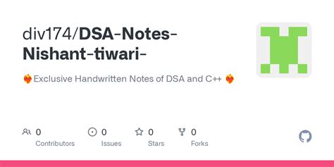 Github Div174dsa Notes Nishant Tiwari ️‍🔥exclusive Handwritten Notes Of Dsa And C ️‍🔥