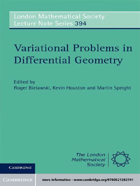 Variational Problems In Differential Geometry Pdf Geometry Manifold