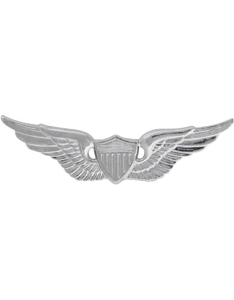Army Aviator Badge Black Subdued Mirror Silver Oxidized