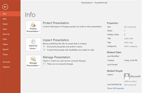 File Tab In PowerPoint Wikigain