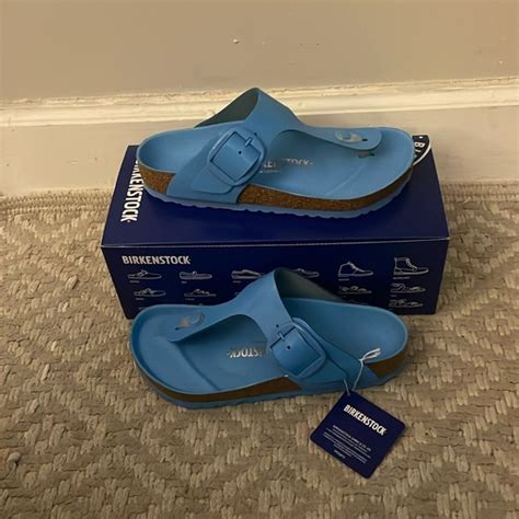 Birkenstock Shoes Birkenstock Gizeh Big Buckle Highshine Sky Blue